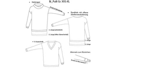Schnittmuster Pullover mit Stehkragen | b-patterns